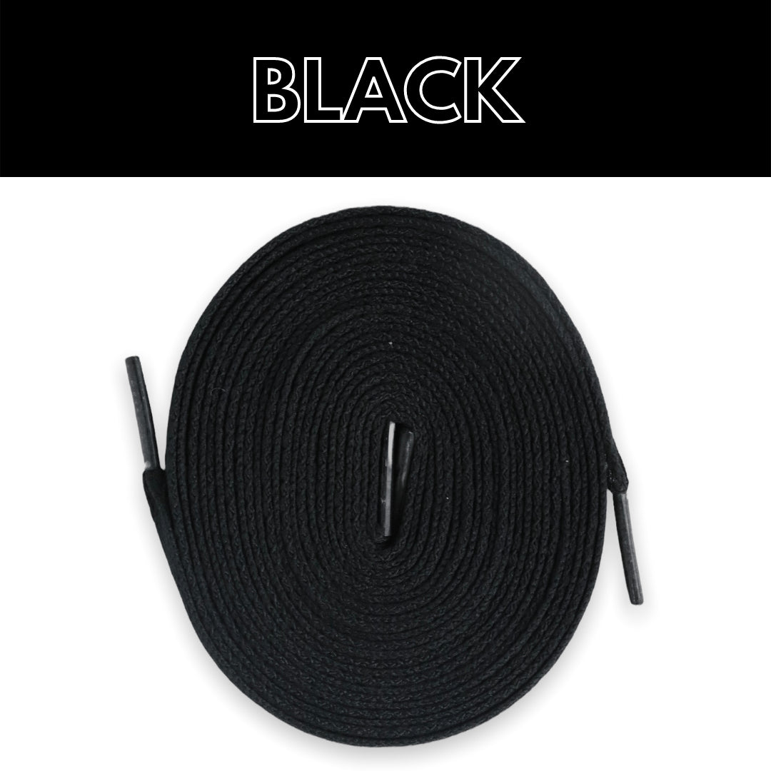 Black flat shoe laces - where to buy them? | Slickieslaces