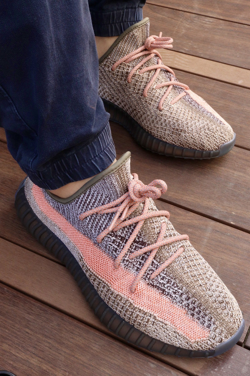 Yeezy Laces 3M Reflective Rope - Static Ash Stone Orange | Slickieslaces