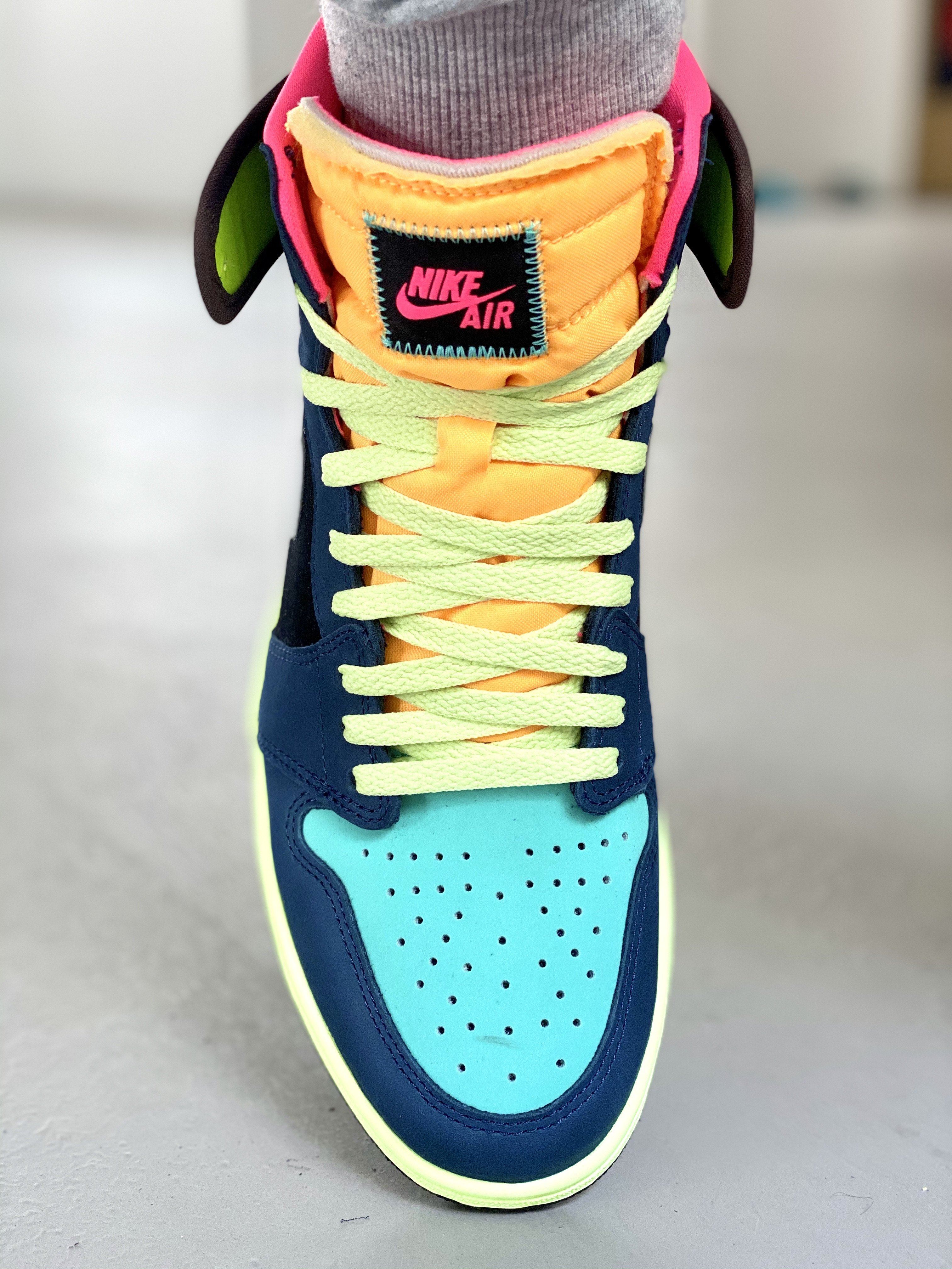 Jordan 1 Laces Basics Flat Thin - Biohack Ghost Green Laces for Air Jo ...