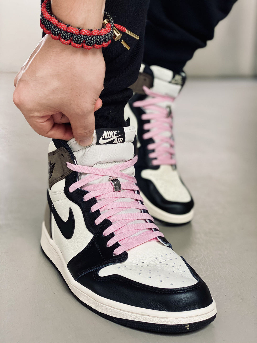 Jordan 1 Laces Basics Flat Thin - Pastel Pink Laces for Travis Scott C ...
