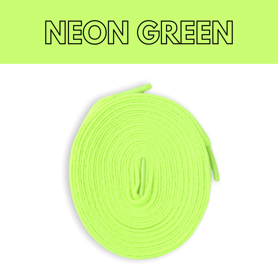 Jordan 1 Laces Basics Flat Thin - Neon Green Laces – Slickies